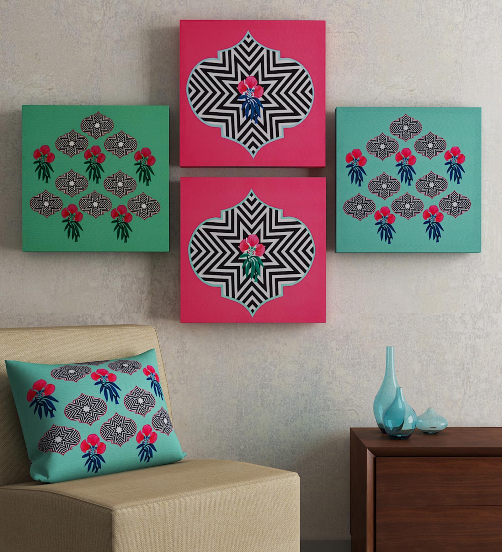 Buy Abstract Pink MDF Wood Framed Wall Art at 68% OFF by SEJ By Nisha ...