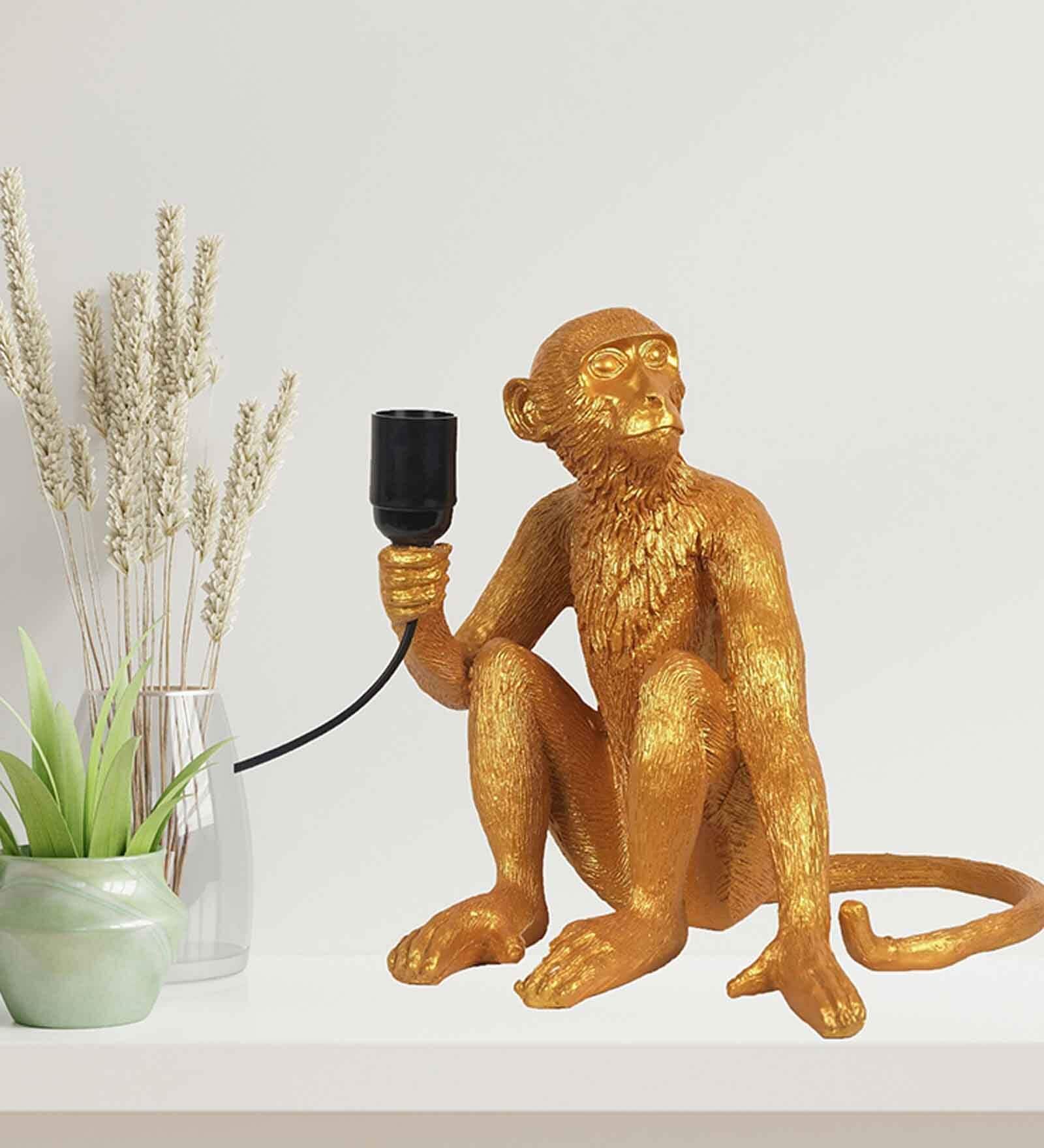 Buy Sitting Monkey Gold Shade Table Lamp With Matte Base at 30% OFF by ...