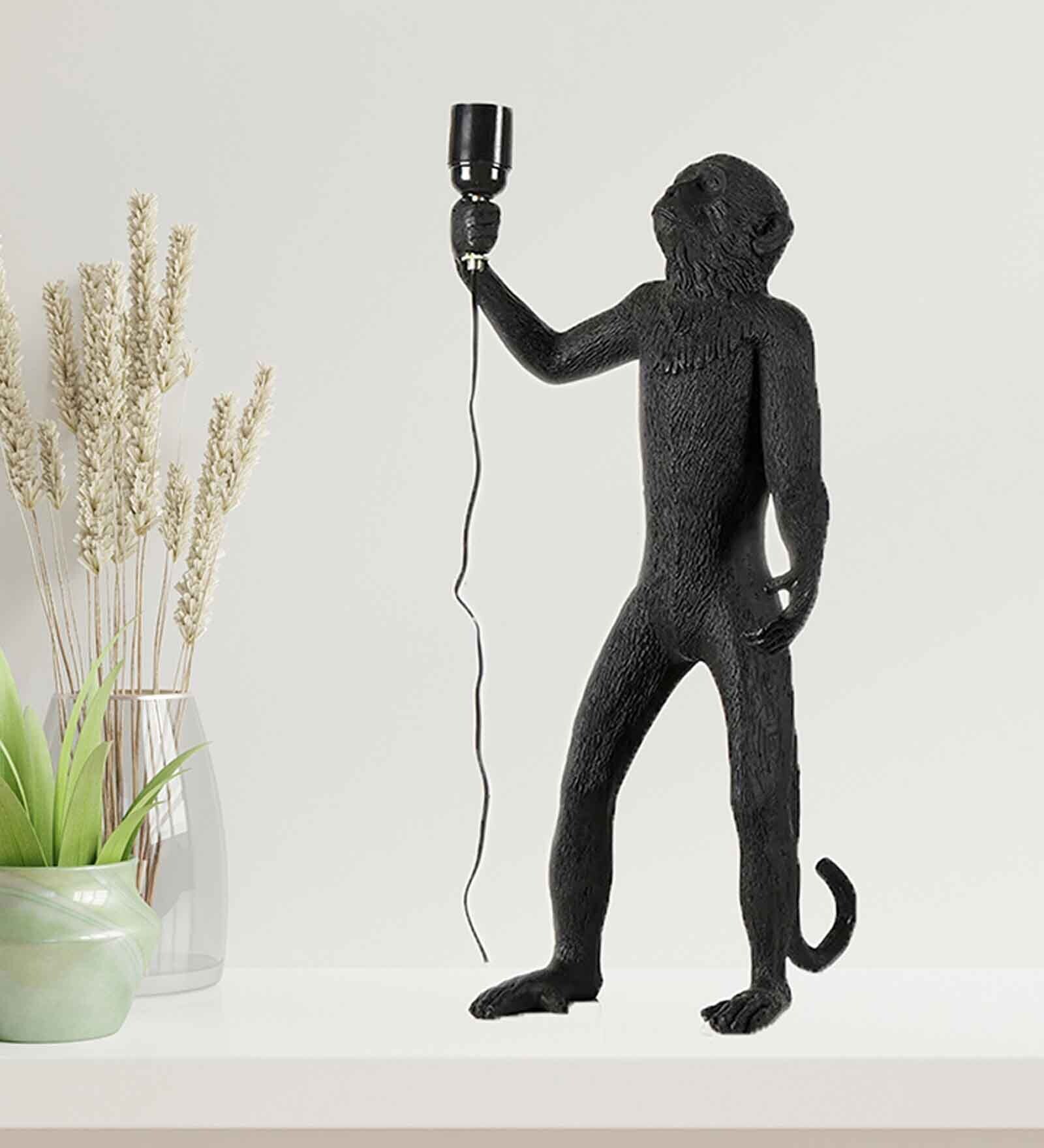 Buy Standing Monkey Black Shade Table Lamp With Matte Base at 50% OFF ...