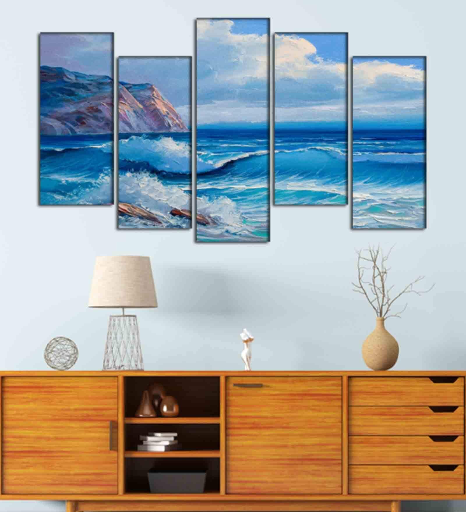 Buy Abstract Wall Mdf Art Panels Set of 5 Frames at 31% OFF by ...