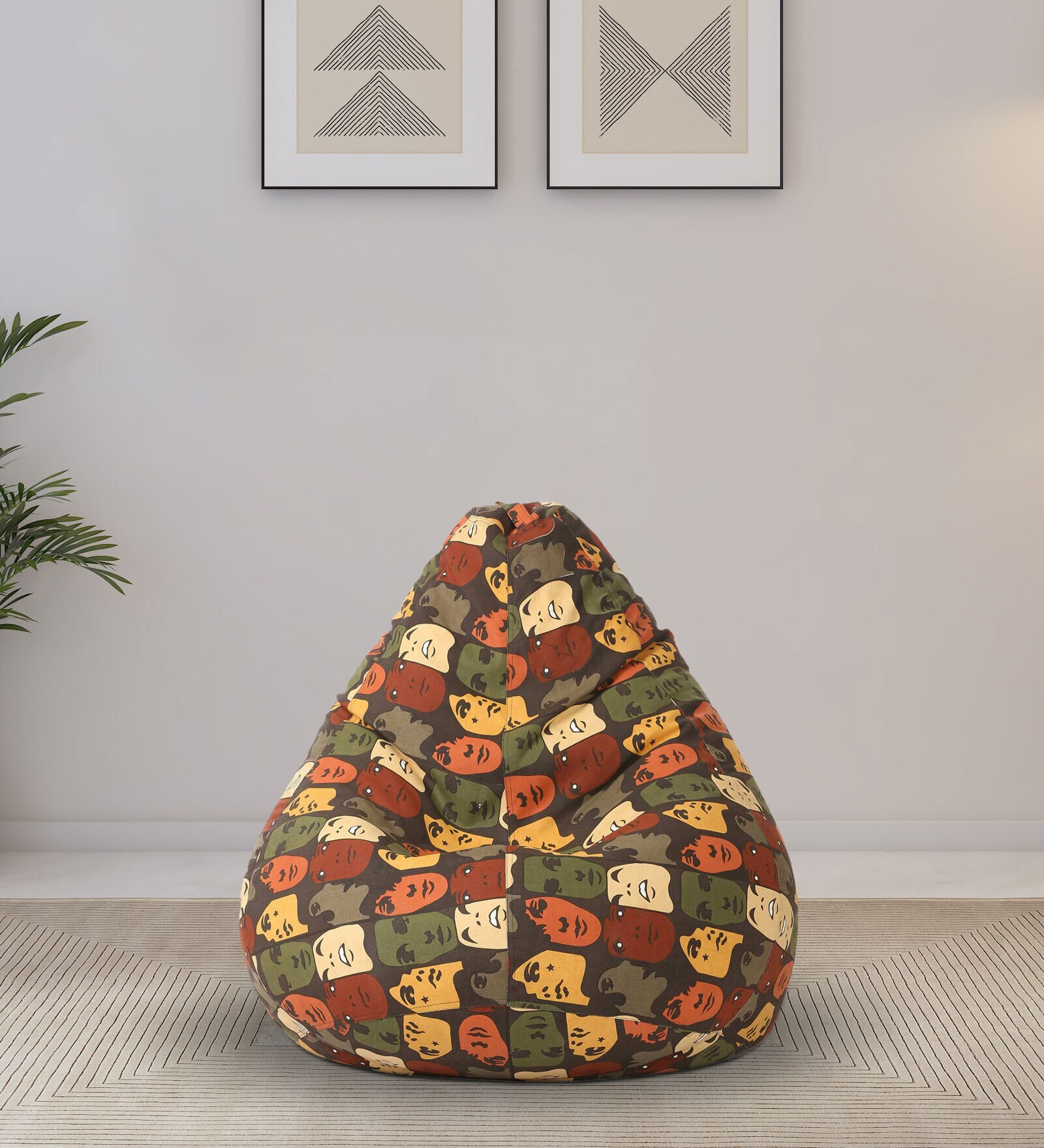 Buy Abstract XXXL Fabric Bean Bag with Beans in Multi Colour at 20% OFF ...