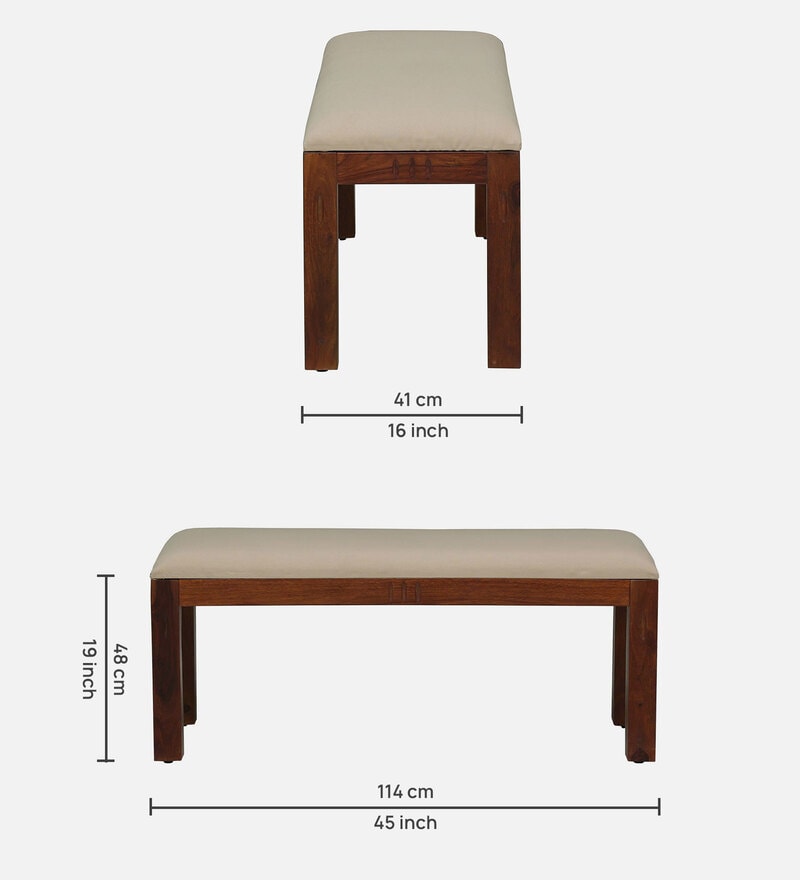 Buy Abbey Sheesham Wood 6 Seater Dining Set In Honey Oak Finish With ...