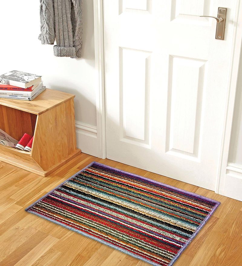 Buy Multicolor Nylon Abstract Pattern 23X15 Inch Stain Resistant Door ...