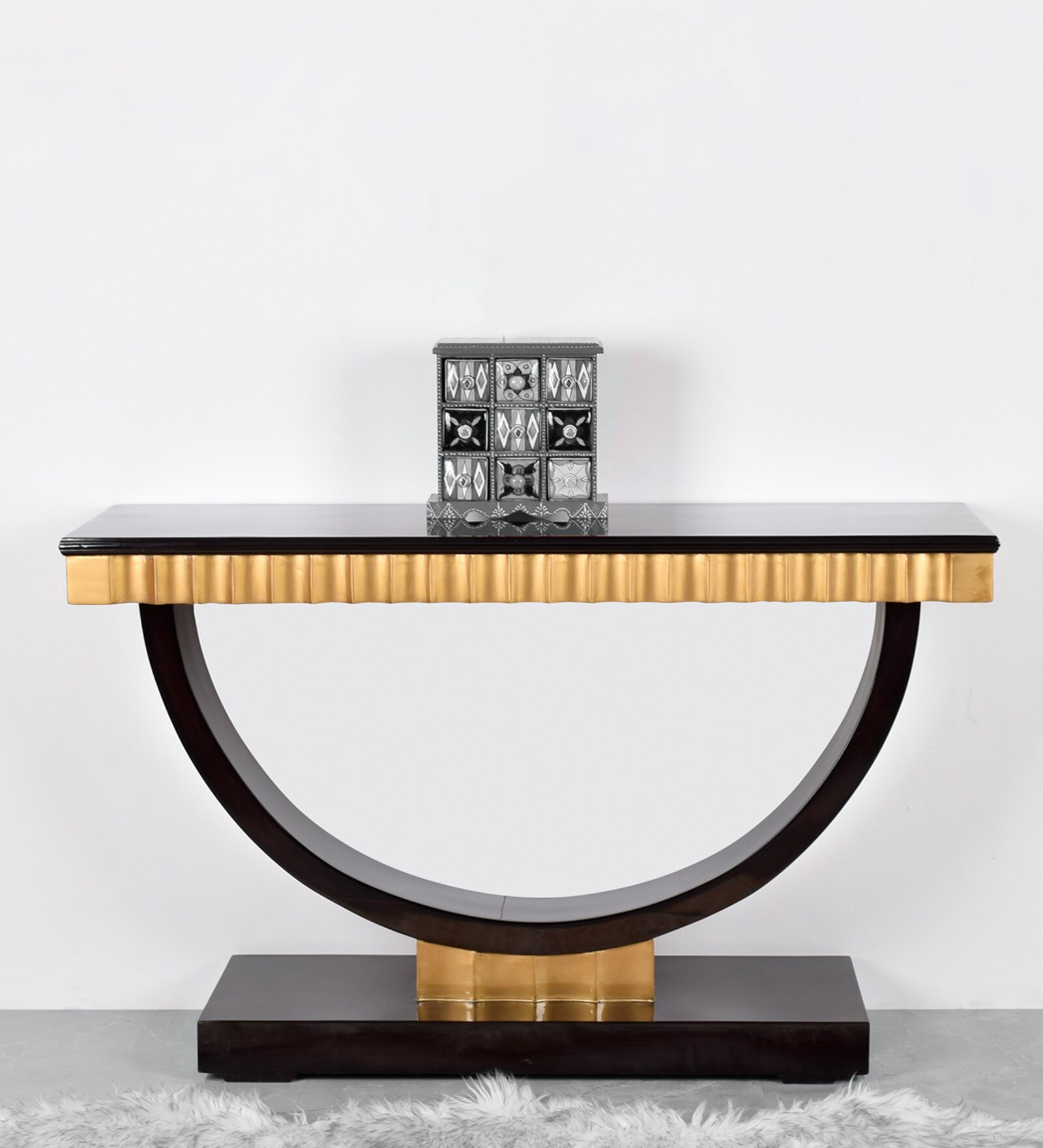 Buy Ace Console Table In Black & Gold Colour at 50% OFF by DZYN ...