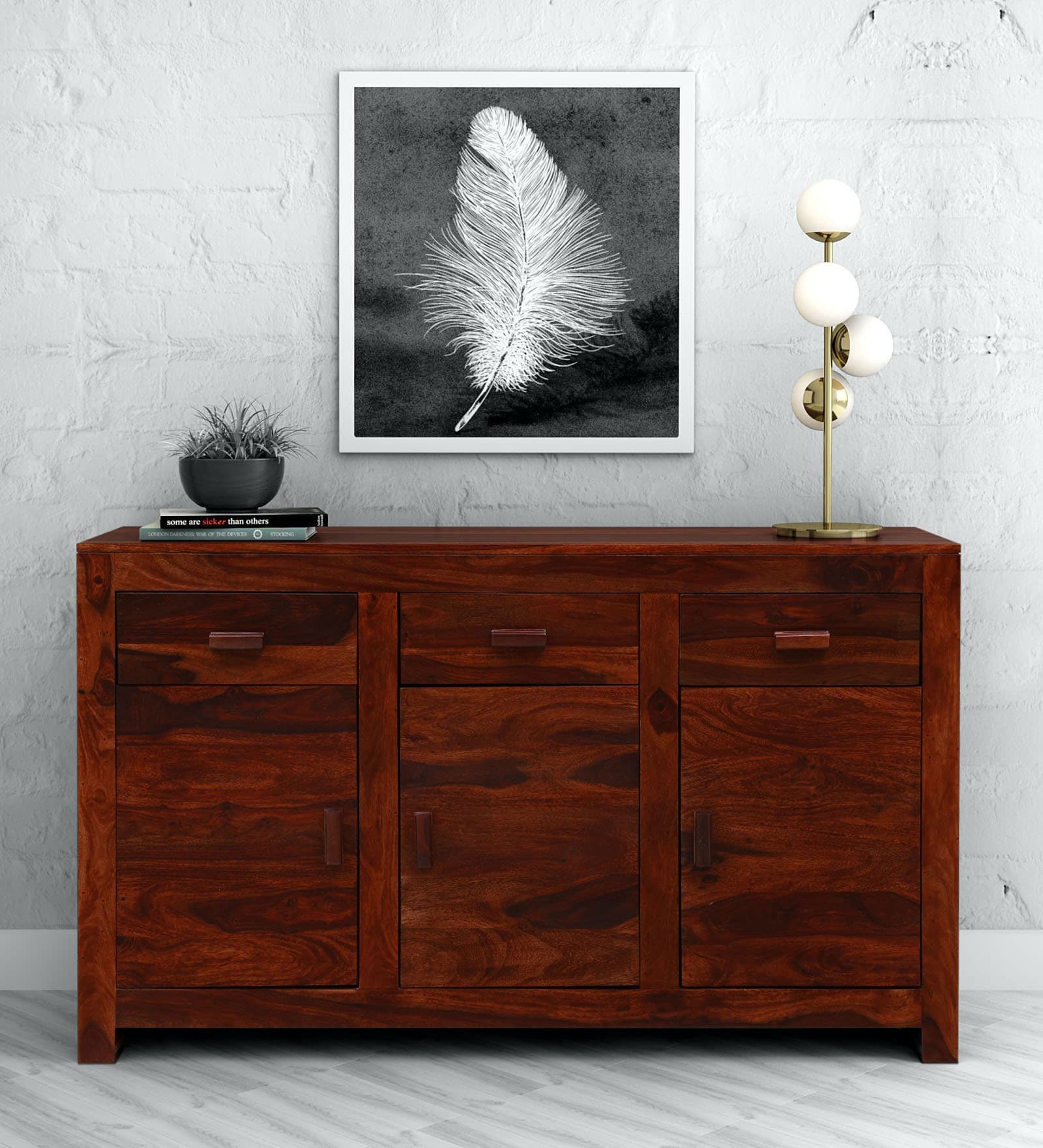 Buy Acropolis Sheesham Wood Sideboard in Honey Oak Finish at 2% OFF by ...