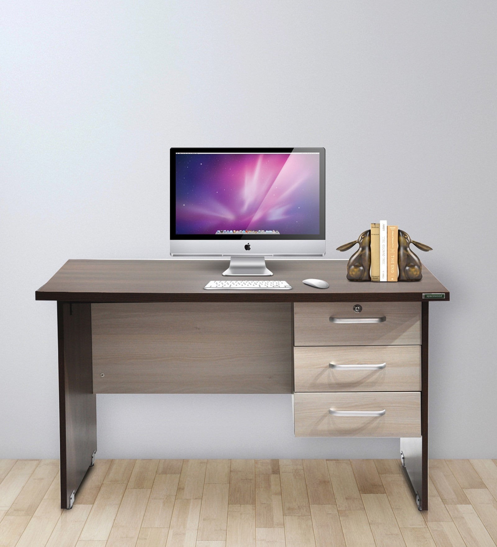 Buy Action Office Table in Acacia Finish by Spacewood Online - Work ...