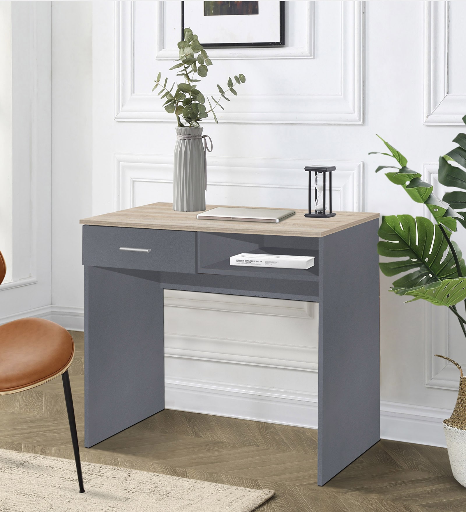 Buy Acura Writing Table in Somoma Oak & Dark Grey Finish at 13% OFF by ...