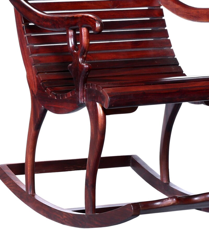 Buy Acklom Sheesham Wood Rocking Chair in Honey Oak Finish by ...
