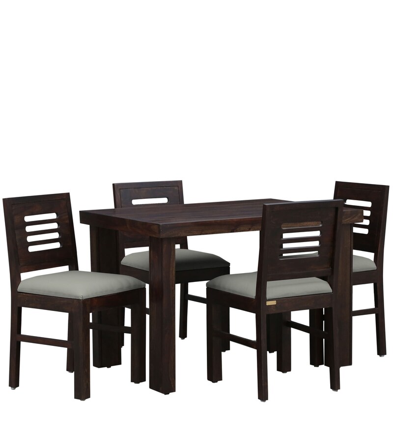 Buy Acropolis Sheesham Wood 4 Seater Dining Set in Warm chestnut Finish By Woodsworth Online ...