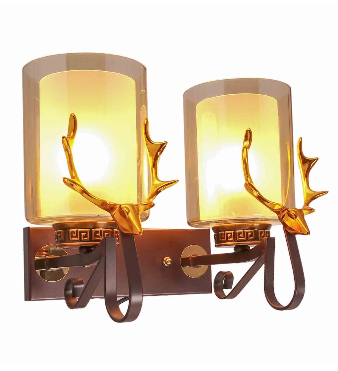 Buy Adalira Classic Amber Duo Wall Light by Kapoor E Illuminations ...