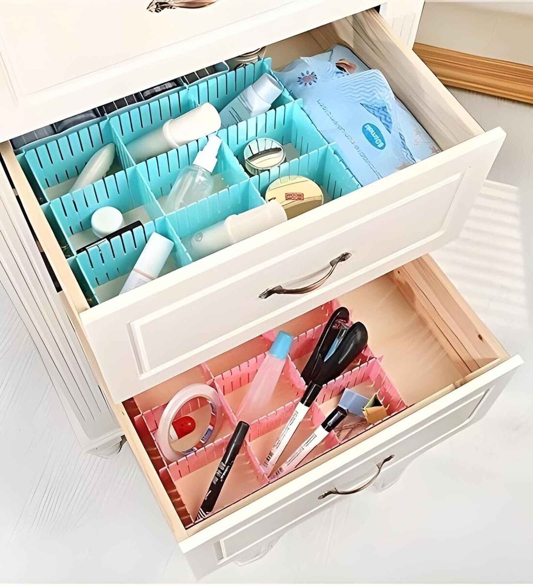 Buy Adjustable Interlocking Assorted Plastic Drawer Partition Set Of 8 ...