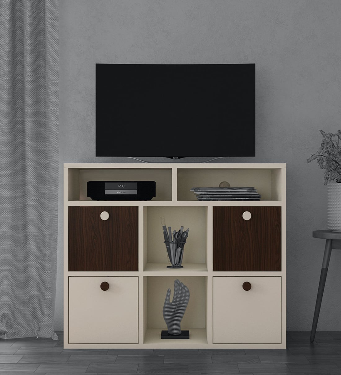 Buy Lorena TV Unit in Ivory Finish at 100% OFF by Adona | Pepperfry