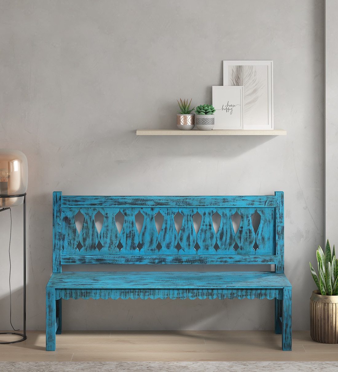 Buy Stormi Solid Wood Settee in Distress Finish at 1% OFF by Bohemiana ...