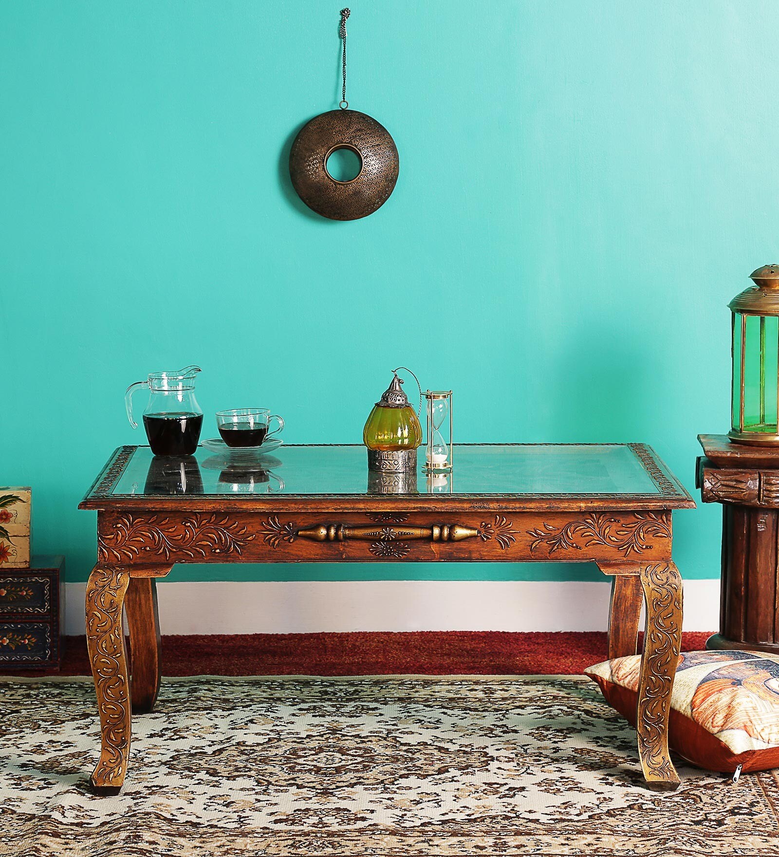 Buy Aravinda Hand Painted Coffee Table by Mudramark Online - Rectangle ...