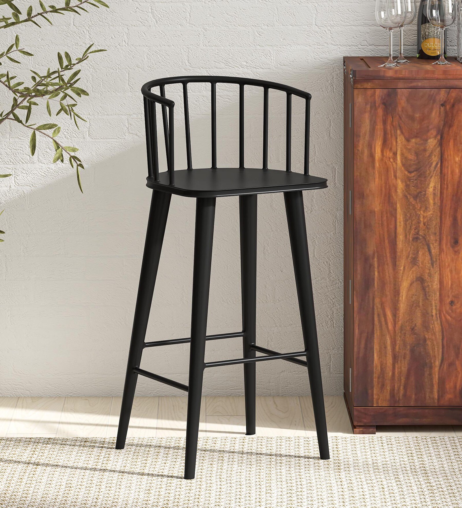 Buy Adler Metal Bar Stool In Black Colour at 1% OFF by Casacraft from ...