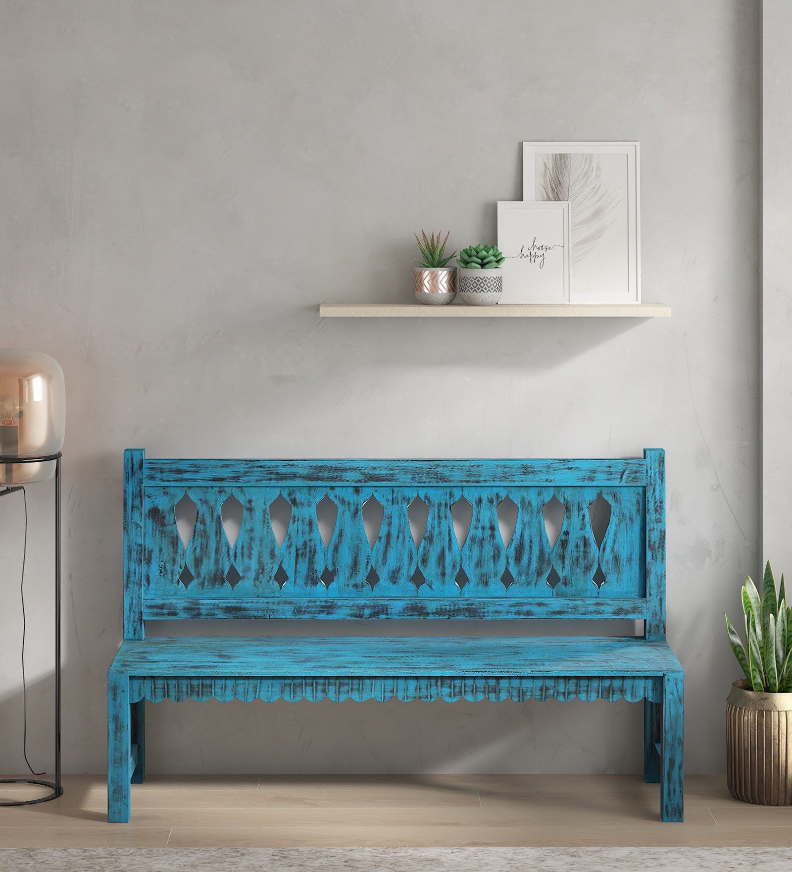Buy Stormi Solid Wood Settee in Distress Finish at 30% OFF by Bohemiana ...