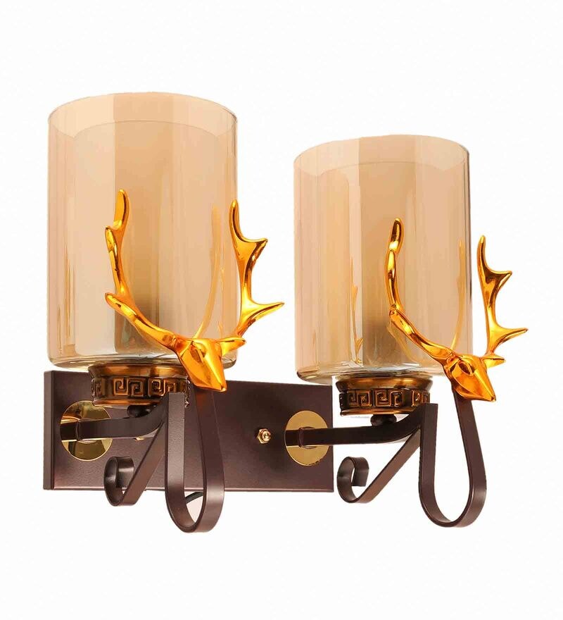 Buy Adalira Classic Amber Duo Wall Light by Kapoor E Illuminations ...