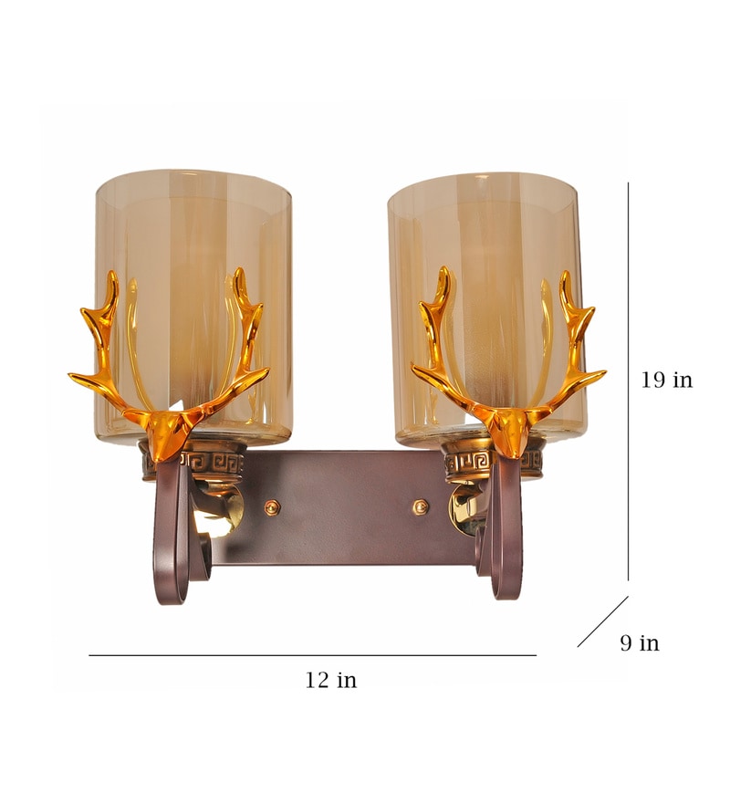 Buy Adalira Classic Amber Duo Wall Light by Kapoor E Illuminations ...