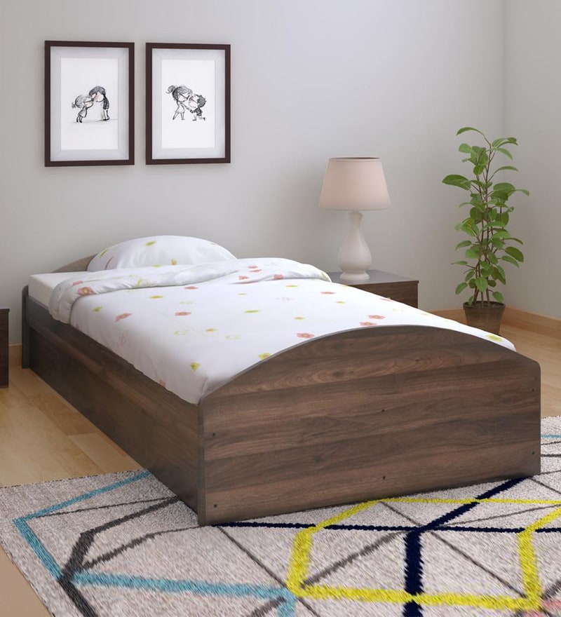 Buy Addison Single Bed in Classic Walnut Finish with Box Storage by ...
