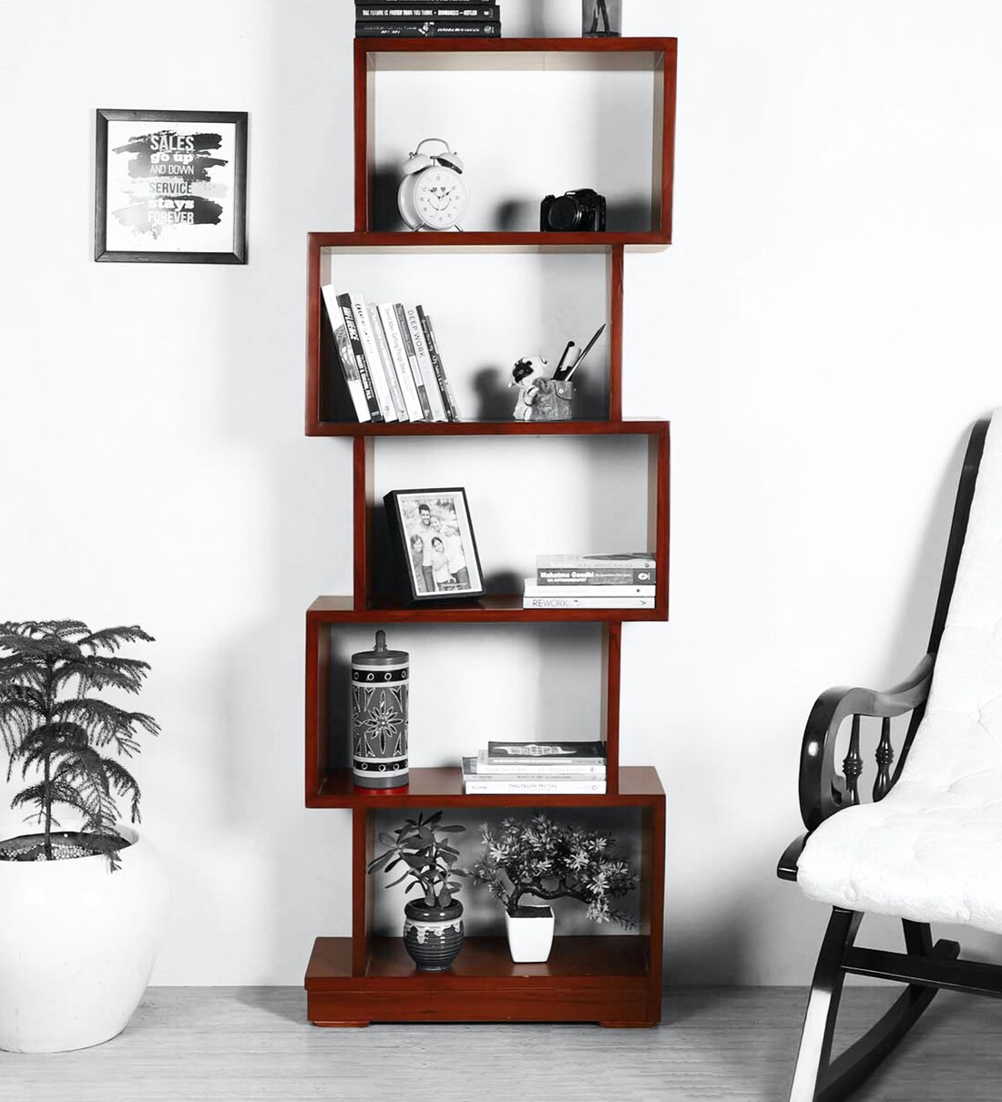 Buy Affinity Book Shelf in Dark Brown Colour at 41% OFF by DZYN ...