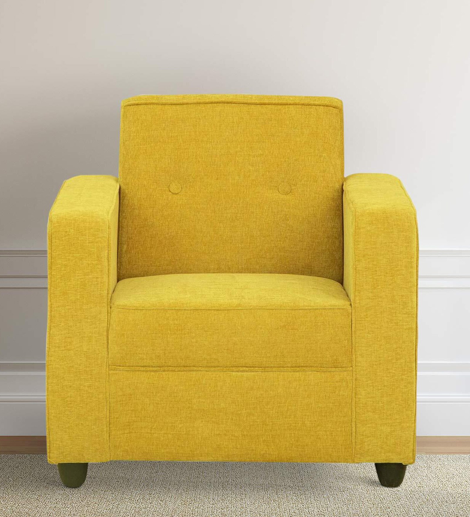 Buy Affan Fabric 1 Seater Sofa in Lemon Yellow Colour at 46% OFF by ...