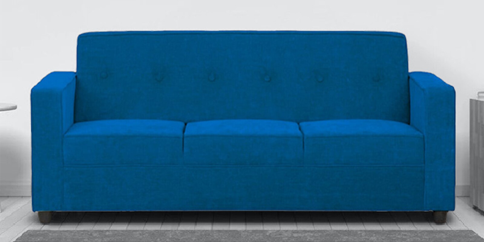 Buy Affan Fabric 3 Seater Sofa in Blue Colour at 39% OFF by Solace ...
