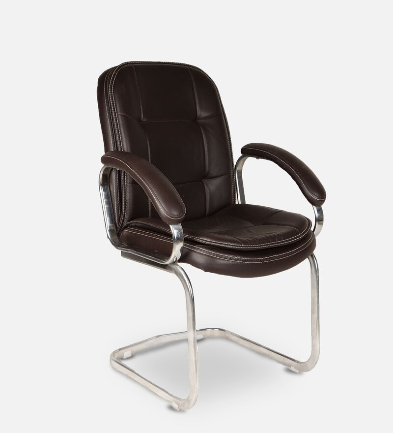 Buy Affinity Cantilever Chair in Dark Brown Colour by DZYN Furnitures ...