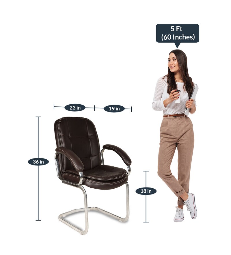 Buy Affinity Cantilever Chair in Dark Brown Colour by DZYN Furnitures ...
