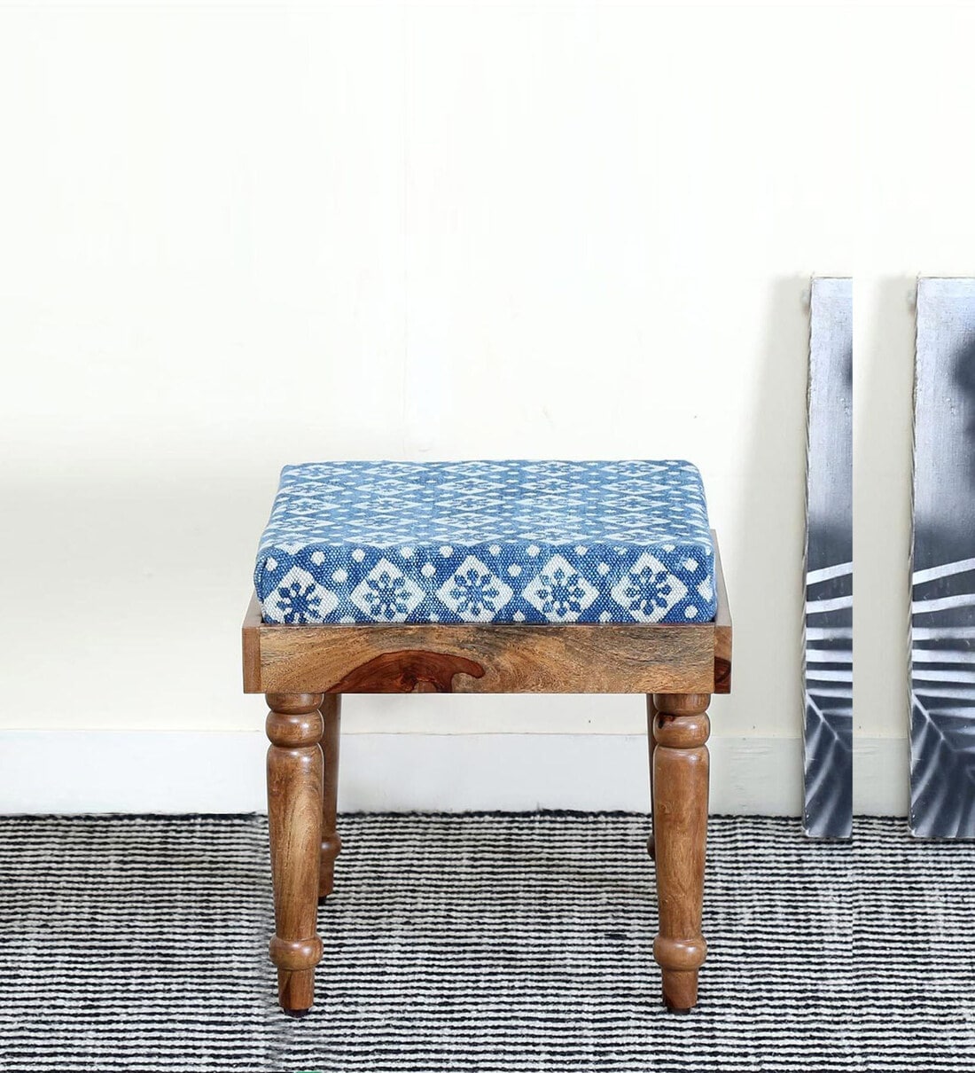 Buy Ahalya Sheesham Wood Seating Stool In Provincial Teak Finish at 5% ...