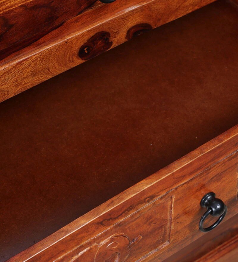Buy Airavana Sheesham Wood Chest Of Drawers In Honey Oak Finish By ...
