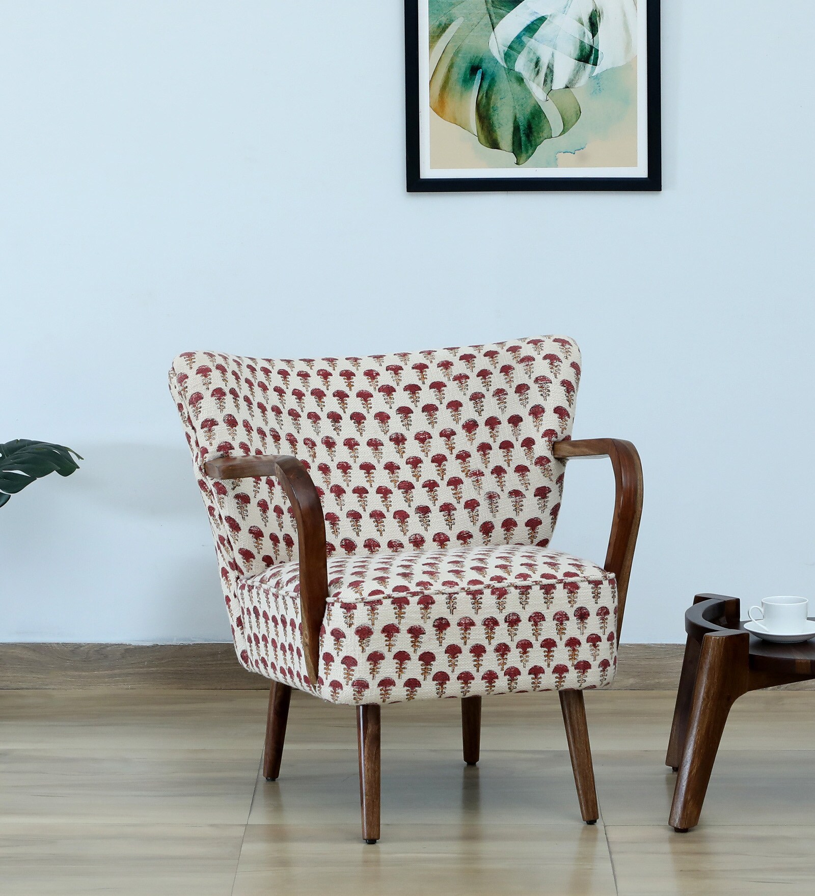 Buy Ajjacio Upholstered Arm Chair in Scratch Resistant Provincial Teak ...
