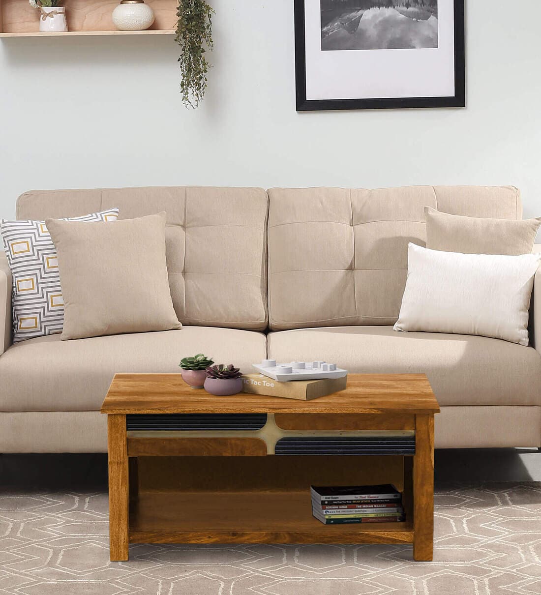 Buy Alamo Sheesham Wood Coffee Table In Scratch Resistant Rustic Teak ...