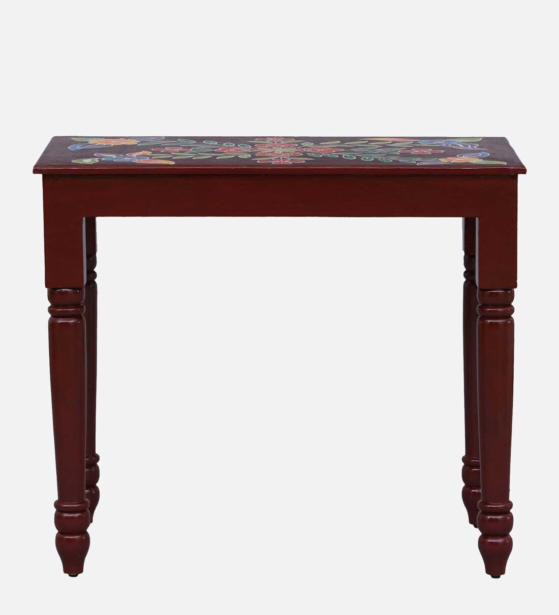 Buy Alankaar Solid Wood Writing Table In Maroon Colour Online ...