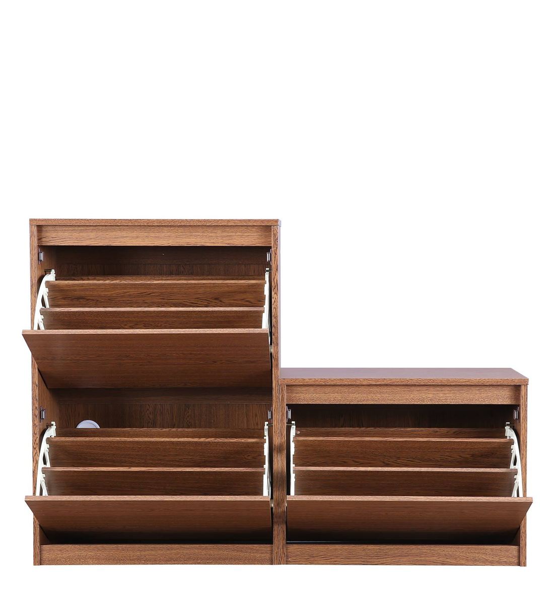 Buy Alder 3 Tier Tilt Out Shoe Rack in Walnut Finish Online - Tilt Out ...
