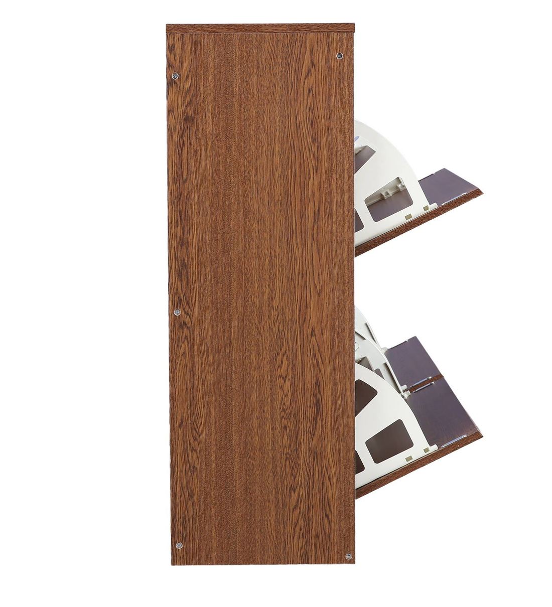 Buy Alder 3 Tier Tilt Out Shoe Rack in Walnut Finish Online - Tilt Out ...