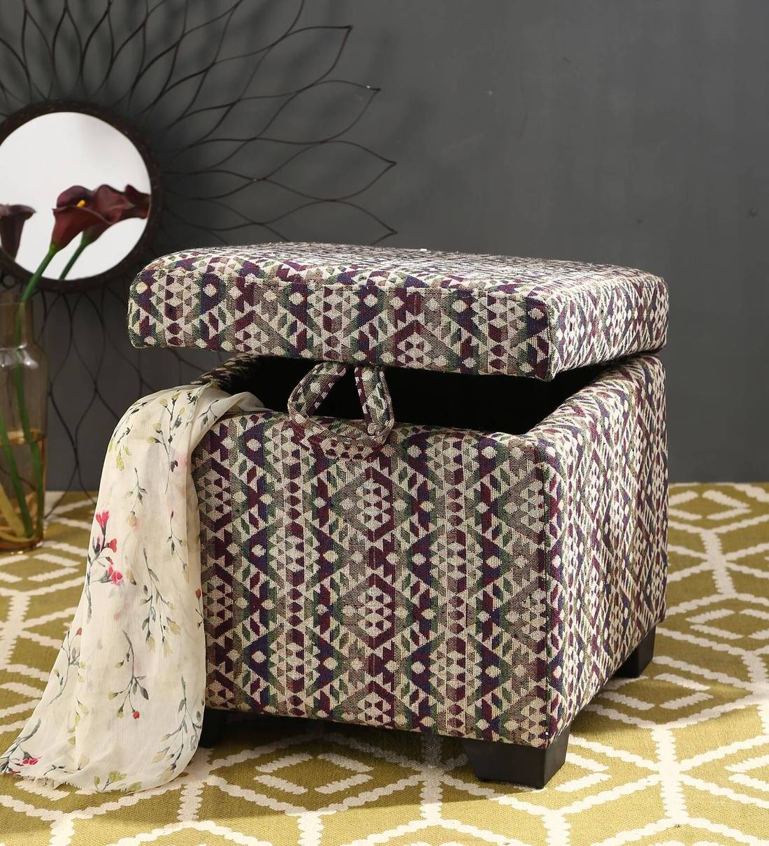 Buy Alex Ottoman In Multicolour Online - Ottomans - Ottomans ...