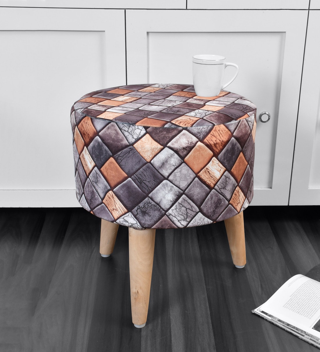 Buy Alexis Fabric Seating Stool in Multi Colour Online - Contemporary ...