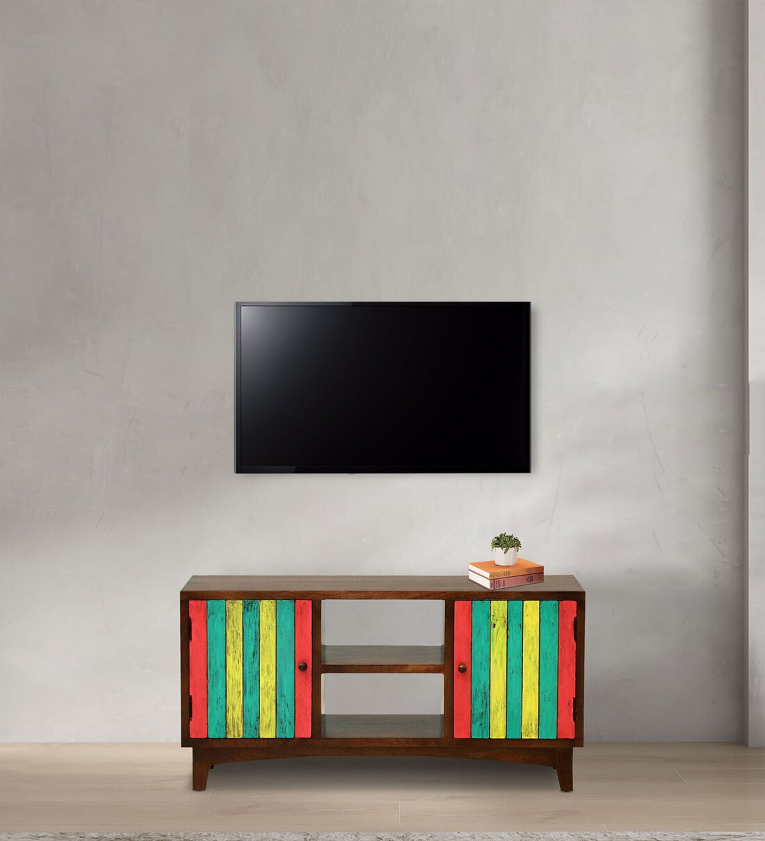 Buy Alfie Solid Wood TV Console for TVs up to 43\ Unit N Multi-Colour ...