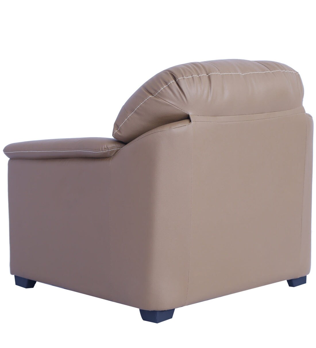 Buy Croma Leatherette 1 Seater Sofa in Tan Brown Colour by Muebles Casa ...