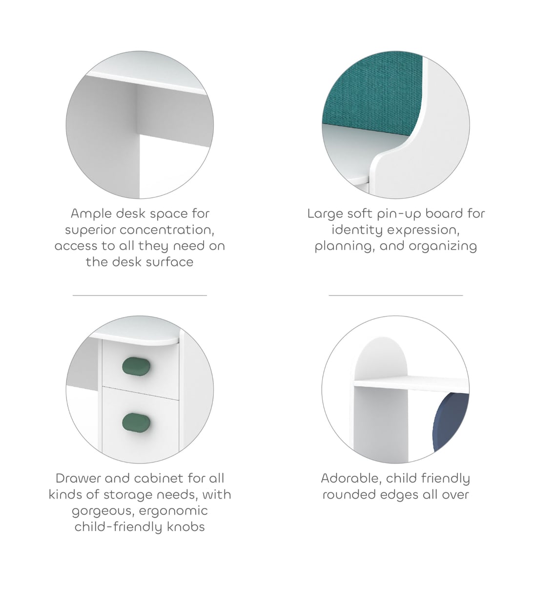 Buy All Rounder Kids Study Table in Rainy Grey Colour by Smartsters ...
