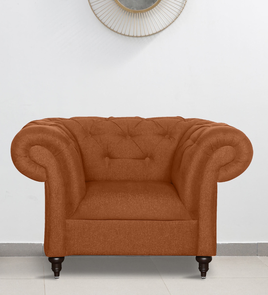 Buy Allanton Leatherette 1 Seater Sofa In Tan Colour at 9% OFF by ...