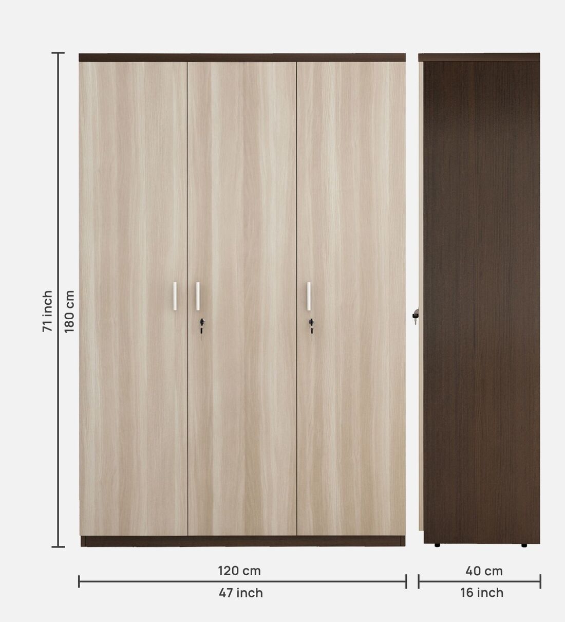 Buy Alston 3 Door Large File Cabinet In Balliness Pine & Cloud Ash ...