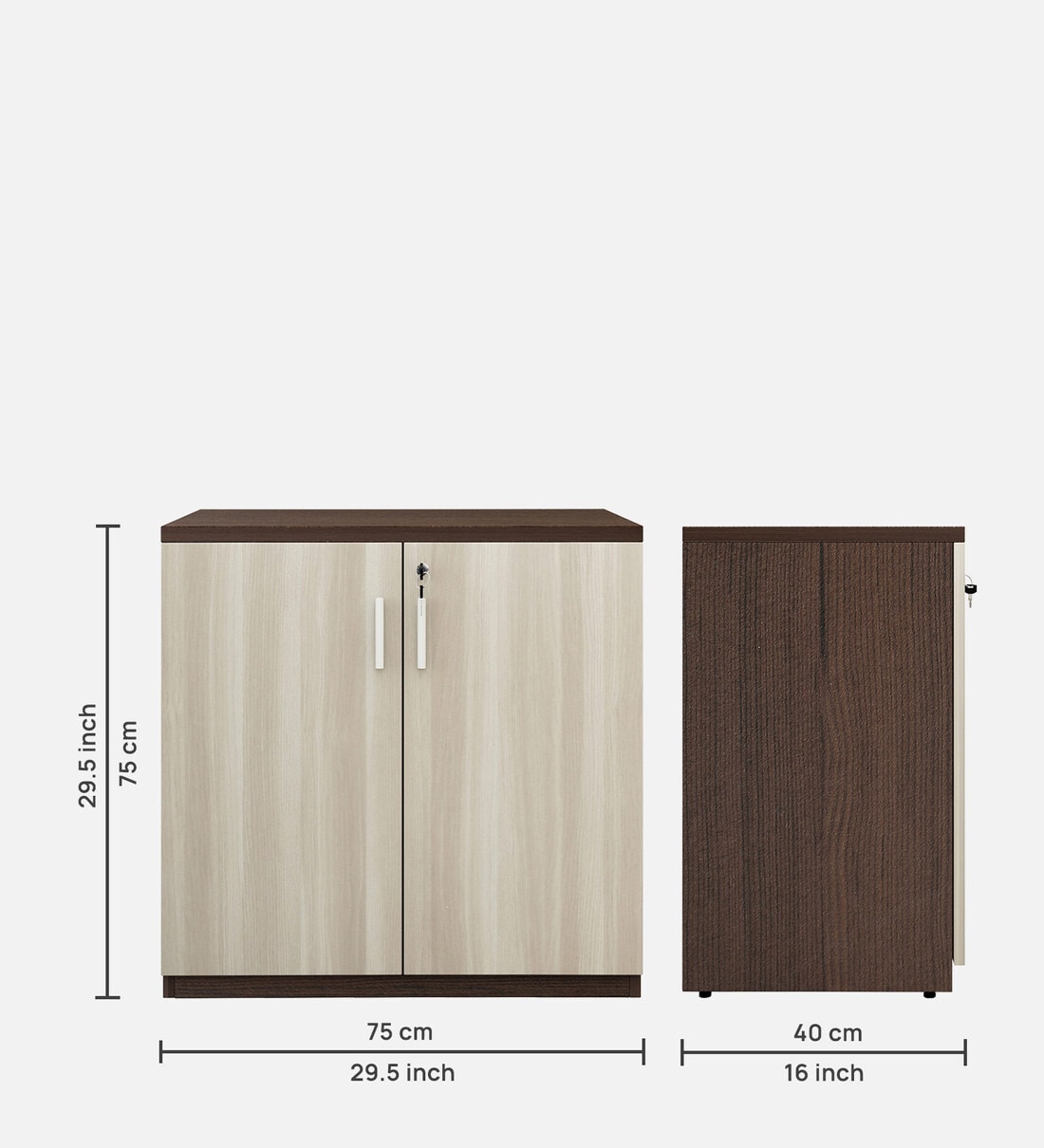 Buy Alston Small File Cabinet In Balliness Pine & Cloud Ash Finish With ...