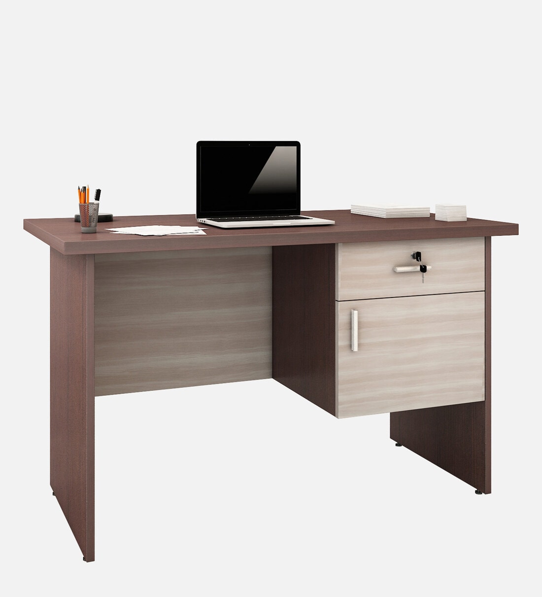 Buy Alston Small Work Station in Dark Balliness Pine & Cloud Ash Finish ...