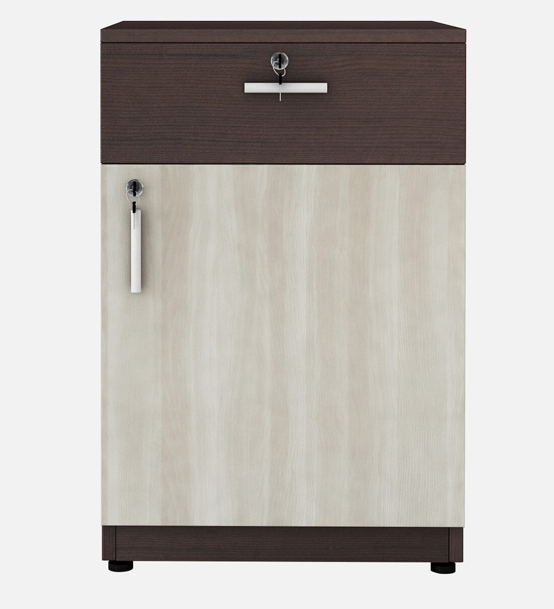 Buy Alston 2 Drawer Pedestal In Balliness Pine & Cloud Ash Finish With ...