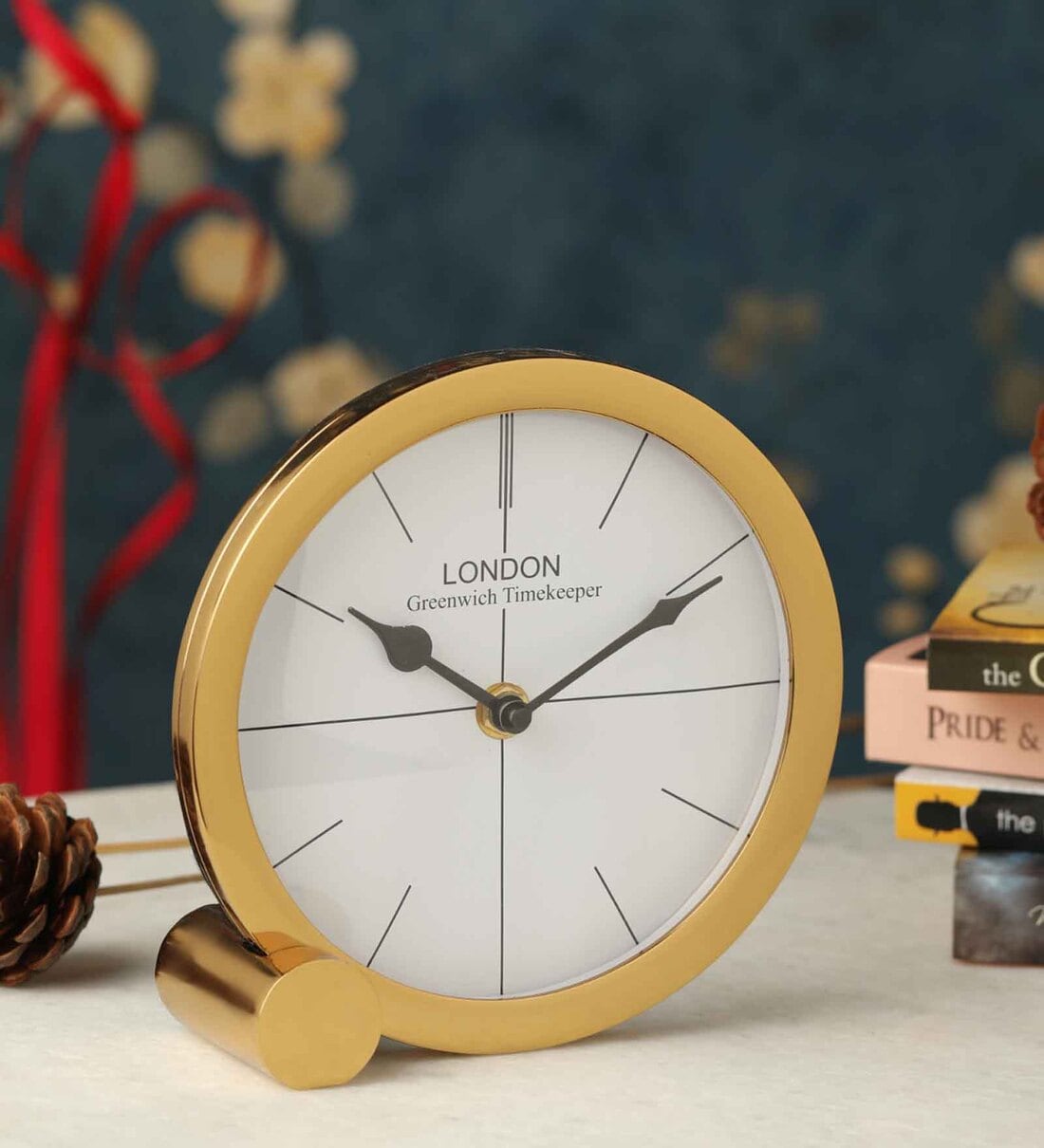 Buy Aluminium Langston Gold Table Clock at 35% OFF by Decor de Maison | Pepperfry