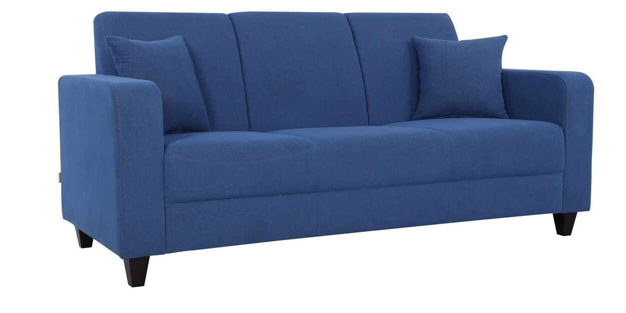 Buy Alba 3 Seater Sofa in Denim Blue Colour - CasaCraft By Pepperfry ...