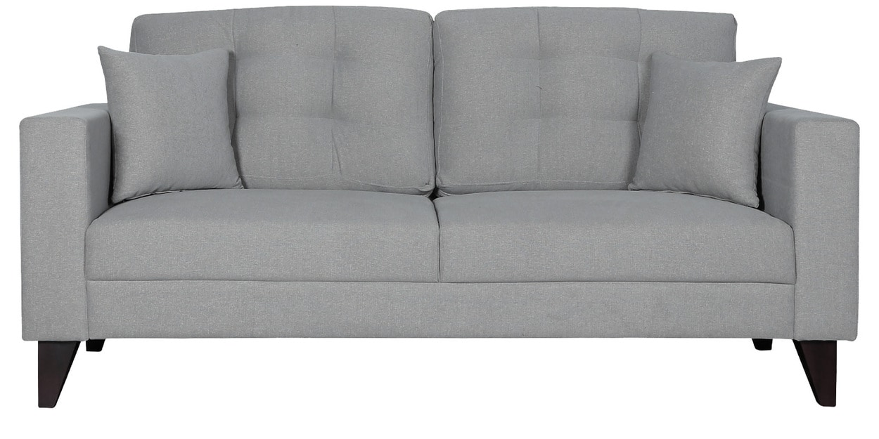 Buy Alfredo Fabric 3 Seater Sofa In Ash Grey Colour by CasaCraft Online ...