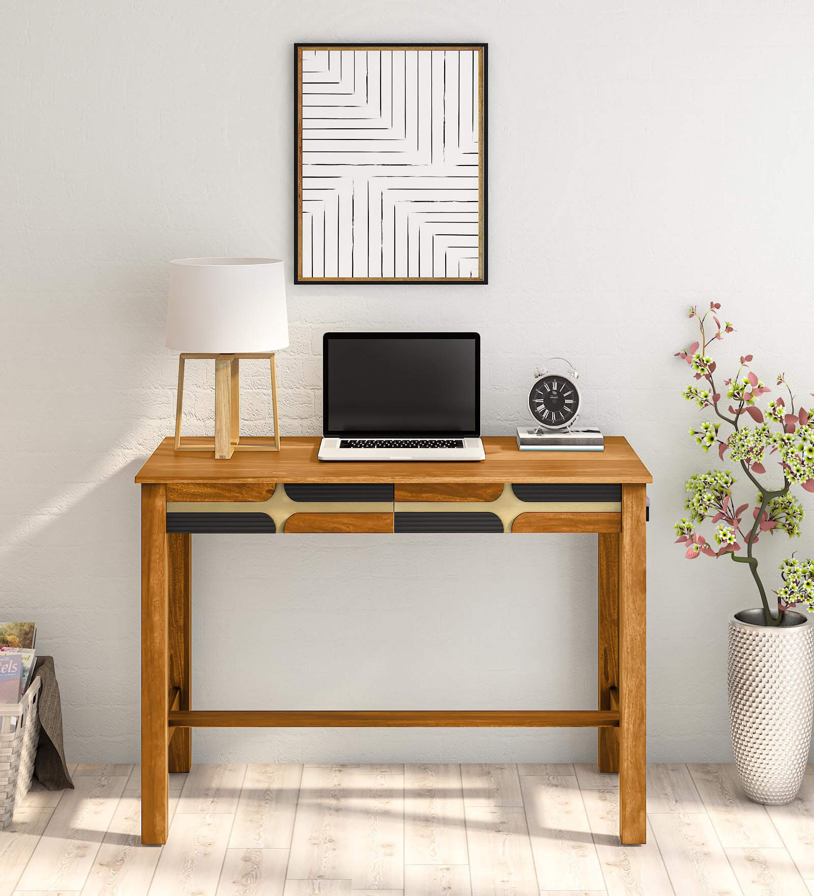 Buy Alamo Sheesham Wood Writing Table In Scratch Resistant Rustic Teak ...