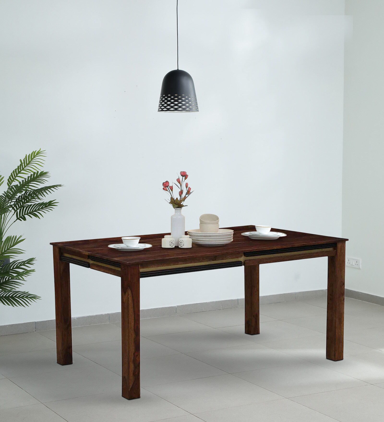 Buy Alamo Sheesham Wood 6 Seater Dining Table In Scratch Resistant ...